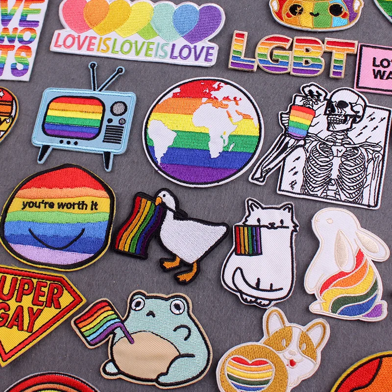 Embroidered-Patch-LGBT-Patch-Pride-Gay-Patches-For-Clothing-Hook-Loop ...