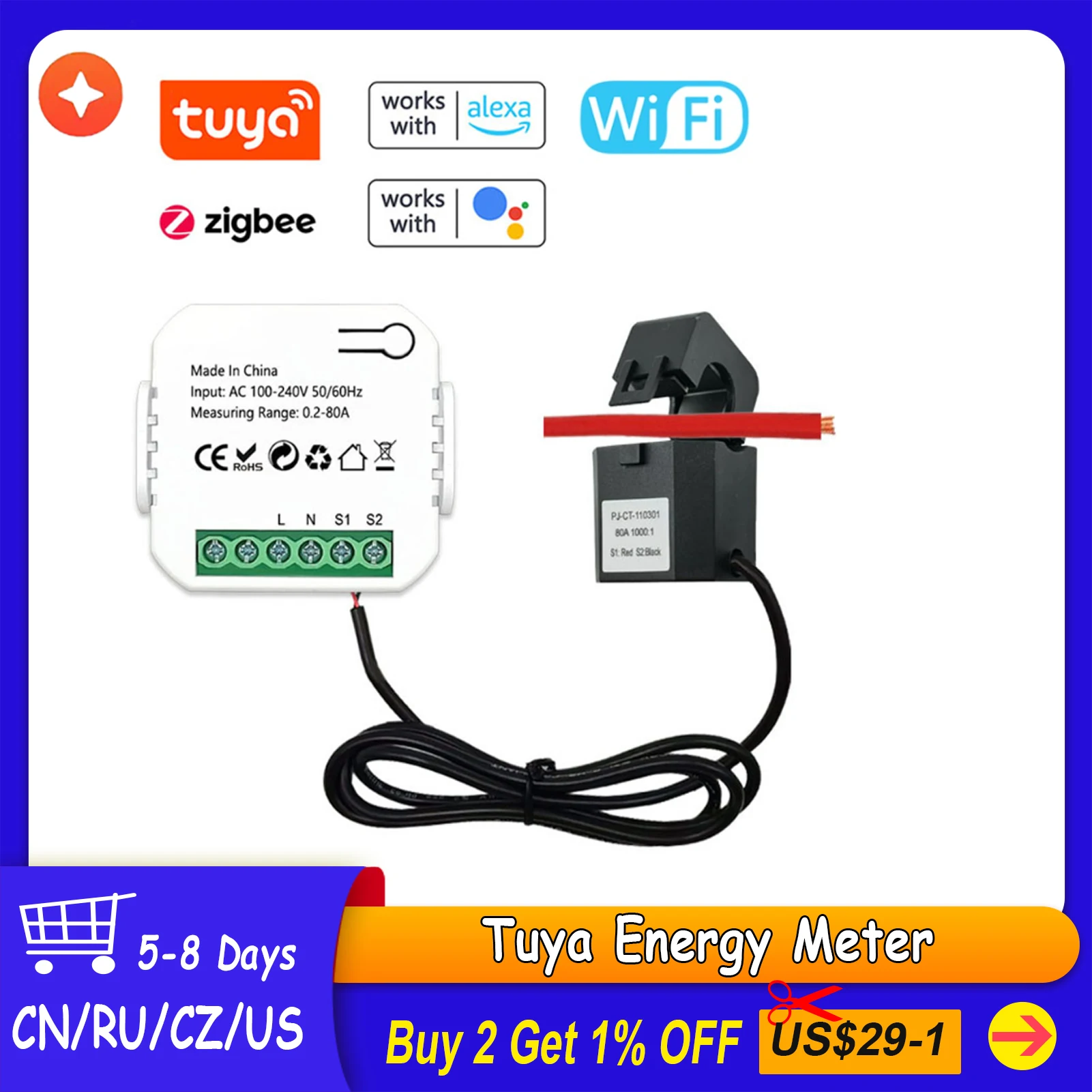 Energy-Meter-80A-Current-Transformer-Clamp-KWh-Power-Monitor ...