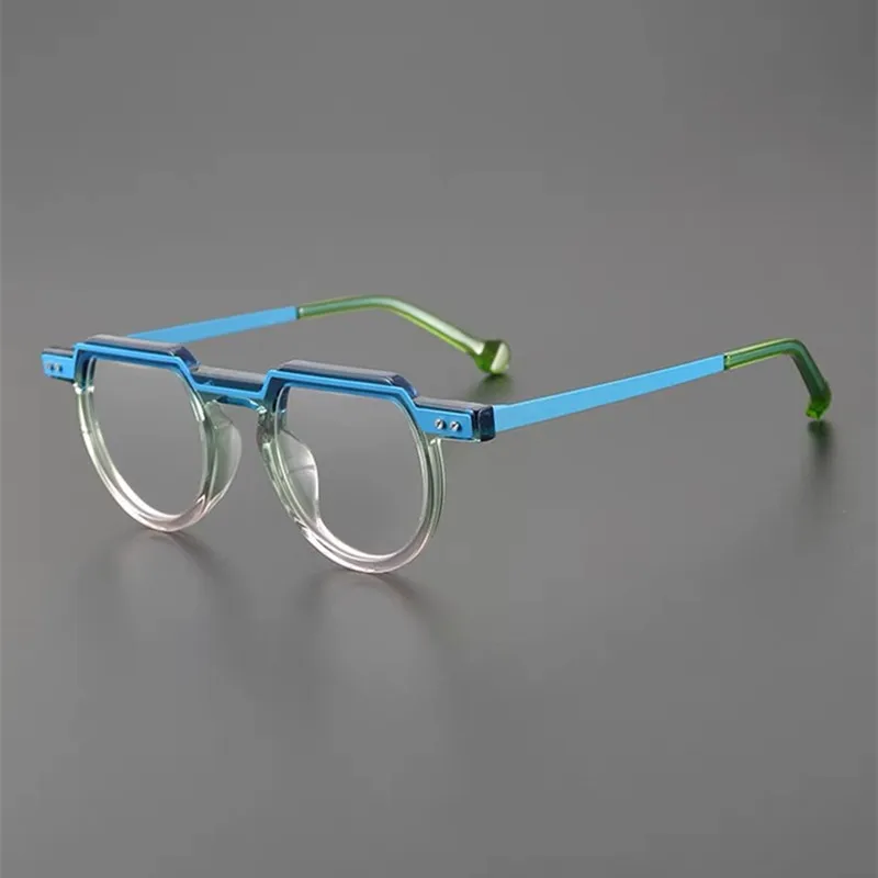 Acetate-semi-circle-glasses-frame-Men-s-fashion-colored-metal-handmade ...
