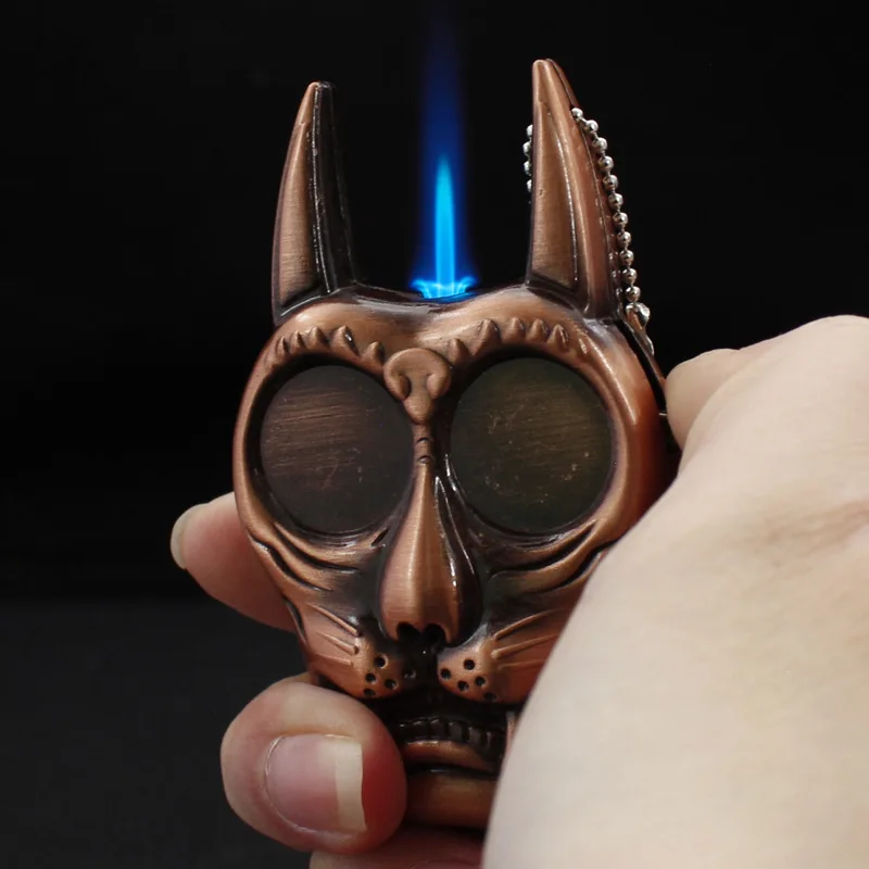 Self-defense-Skull-Shaped-Keychain-Lighter-Inflatable-Windproof-Butane ...