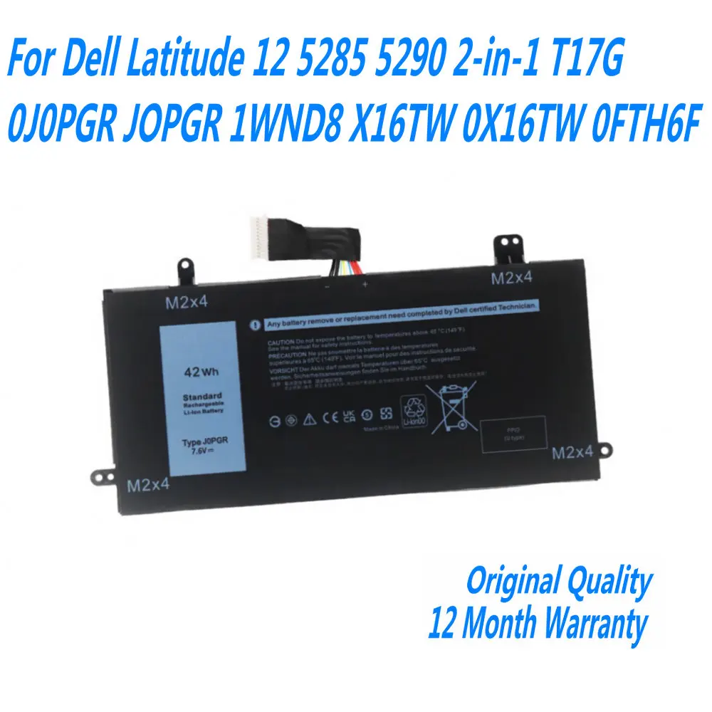 New-7-6V-42Wh-J0PGR-Laptop-Battery-For-Dell-Latitude-12-5285-5290-2-in ...