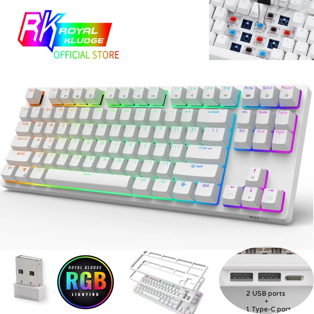 RK ROYAL KLUDGE Wireless Mechanical Keyboard 87 Keys Gamer, 41% OFF