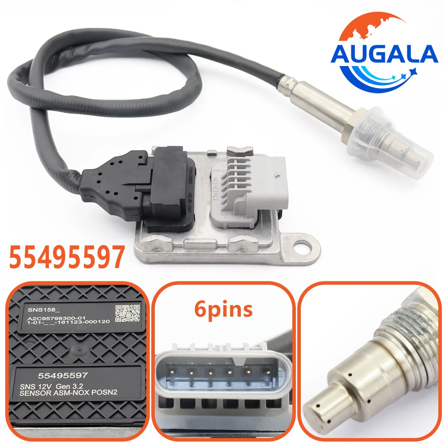 AUGALA Nitrogen Oxide Sensor NOx Sensor 55495597 For Opel Astra 1.6L CDTI
