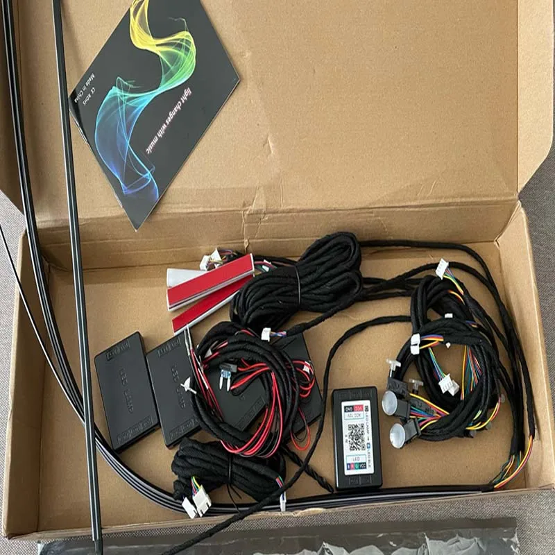 자동차 주변 조명 키트 스트립 Led 자동차 인테리어 조명 심포니 64 색 Rgb 아크릴 스트립 장식 분위기 램프 액세서리
