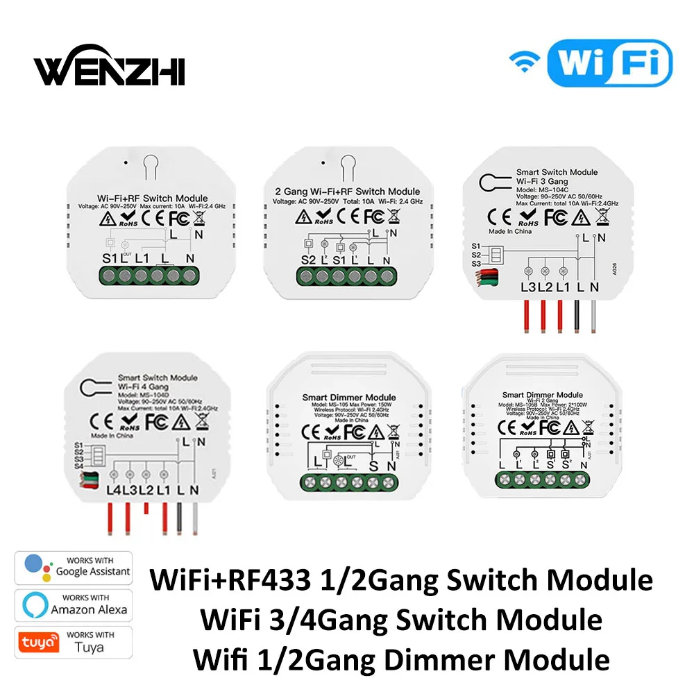 Light-Switch-Module-Wifi-Dimmer-DIY-RF-433-Mhz-Relay-Automation ...