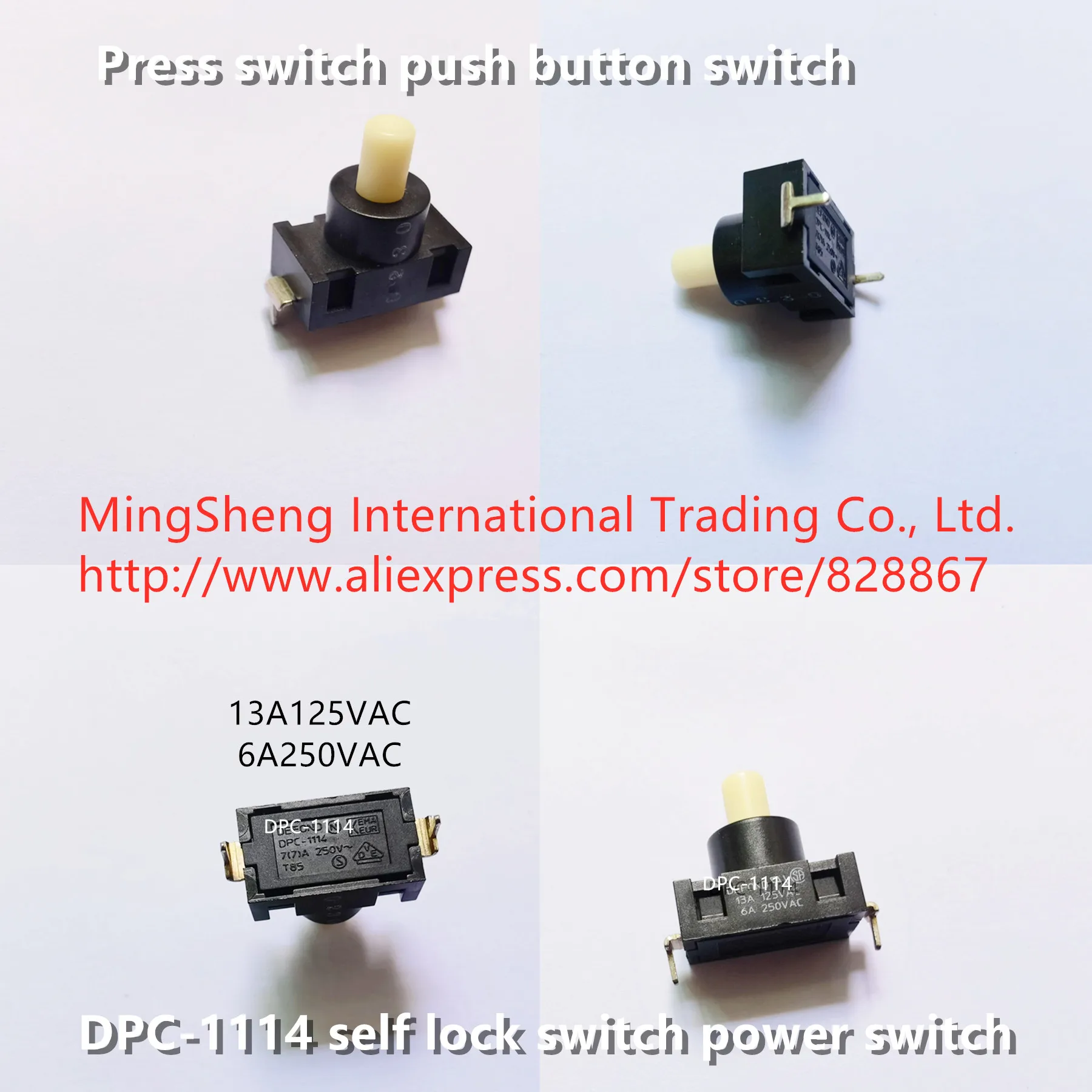 Original new 100% press switch push button switch DPC-1114 self lock ...
