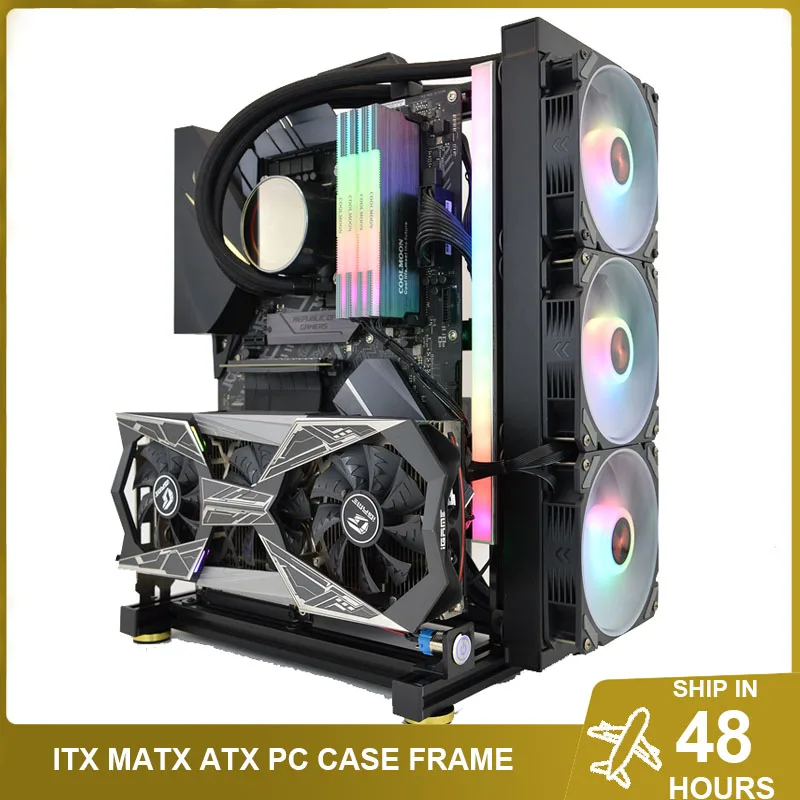 Open Computer Case Frame Diy Creative Rack Mini Itx Matx Gamer Cabinet ...