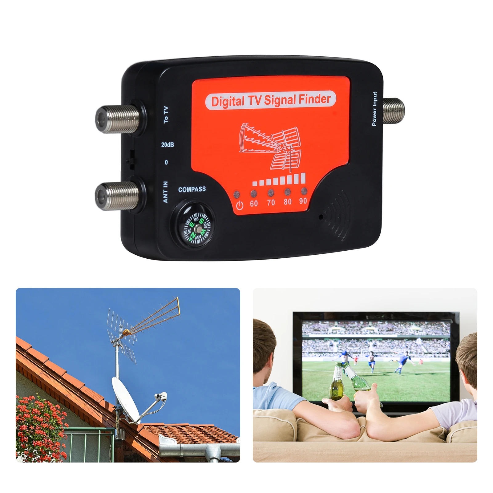Tv Signal Finder Led Kijelző Hordozható -Antenna Jelző Erősítő Mérőjel ...