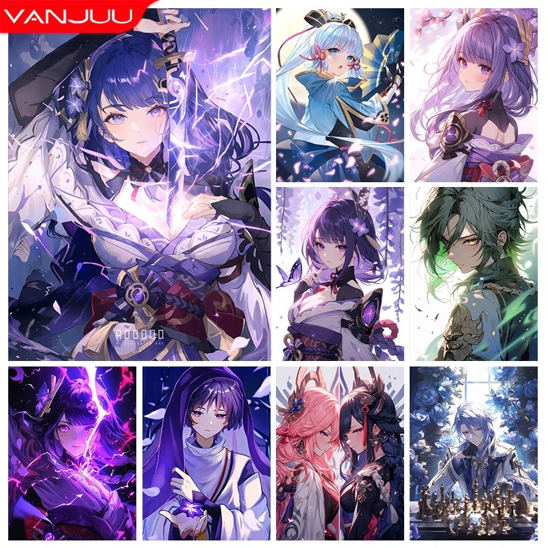 Genshin-Impact-Raiden-Shogun-Diamond-Painting-Kit-5D-Kamizato-Ayaka ...