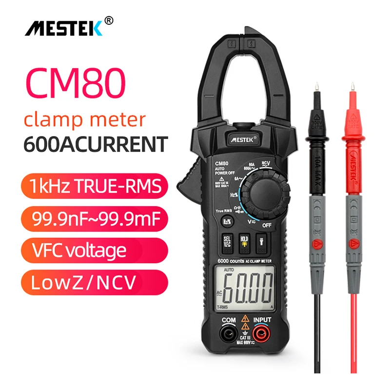 Metek Digital Clamp Meters misuratore di corrente DC/AC tensione True ...