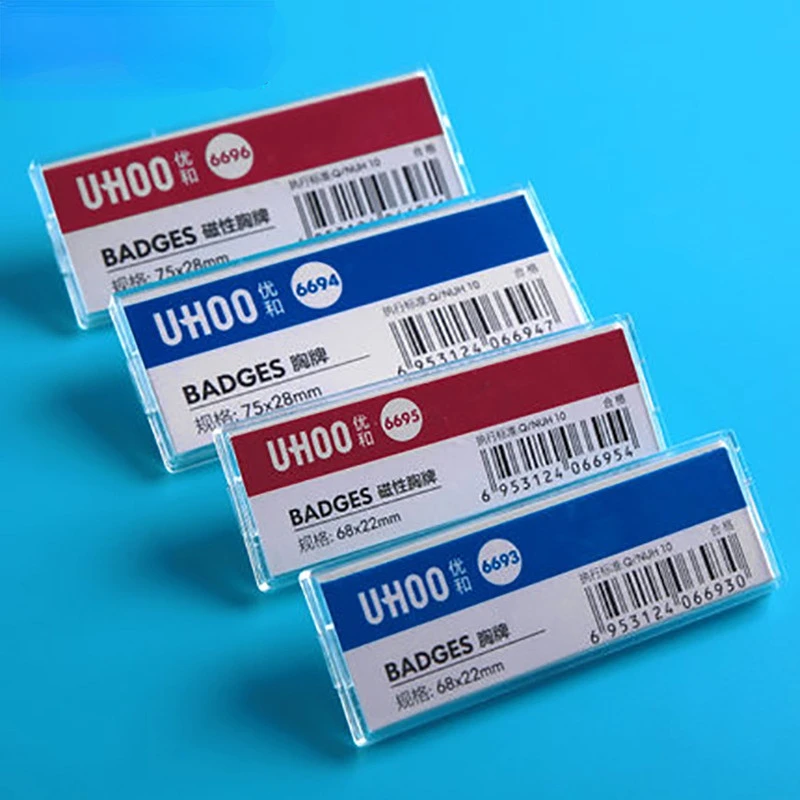 1PC Pin Id Employee Name Acrylic Card Holder Magnet Badge Tag Holder ...