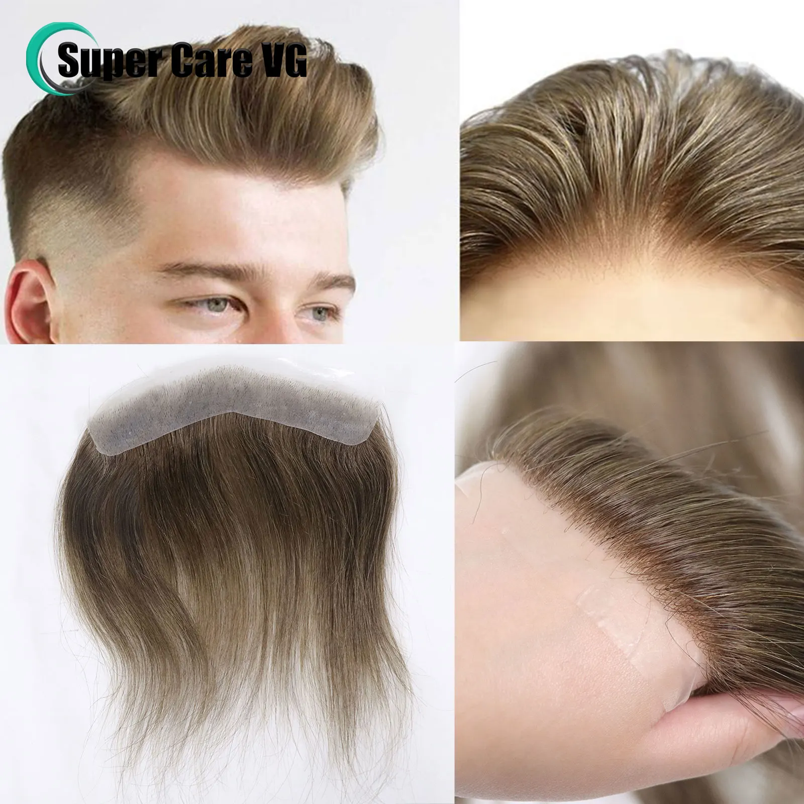 Toupet-en-Cheveux-Naturels-Lisses-Bruns-pour-Homme-Proth-se-Capillaire ...