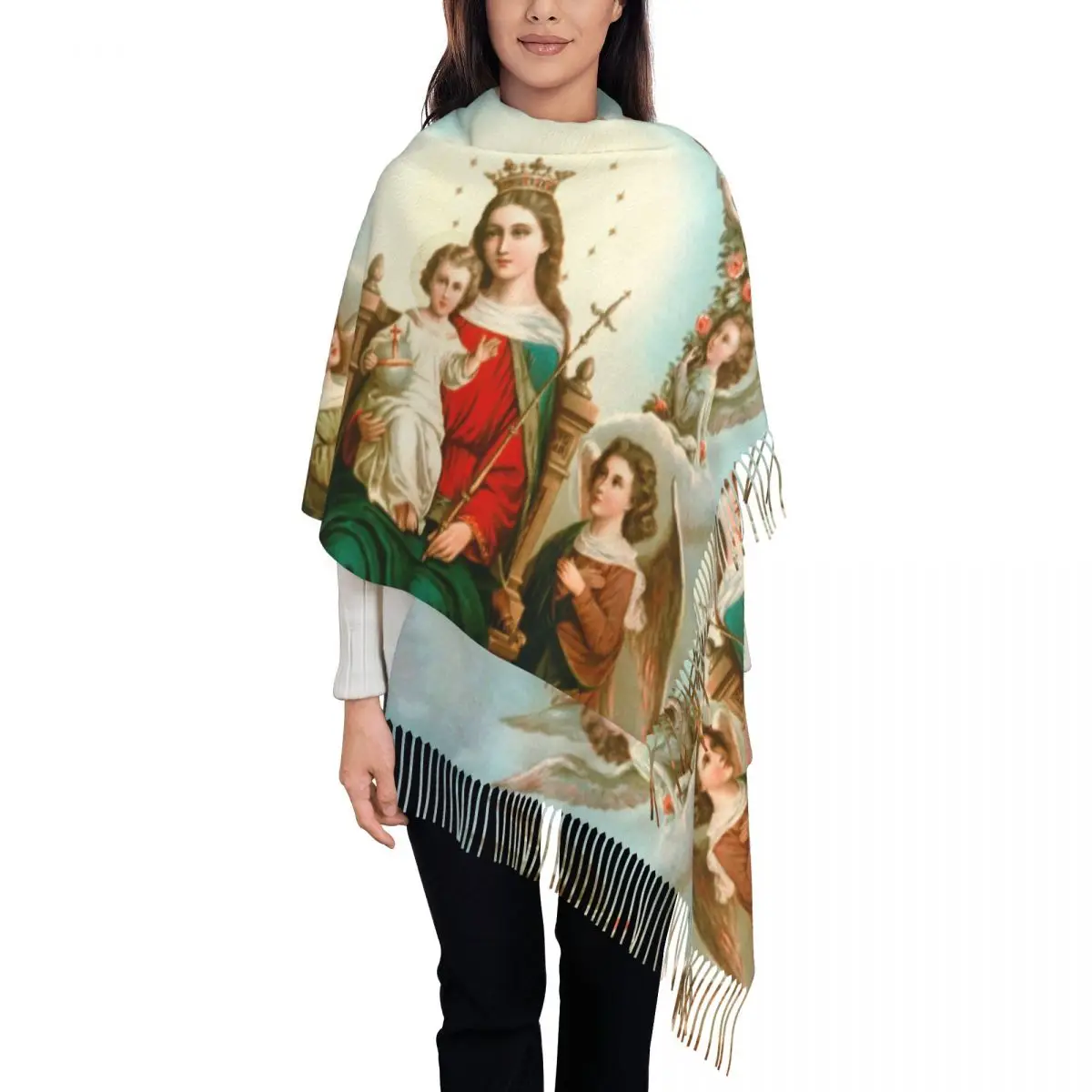 Custom-Virgin-Mary-Scarf-Women-Men-Fashion-Winter-Shawl-Wraps-Catholic ...