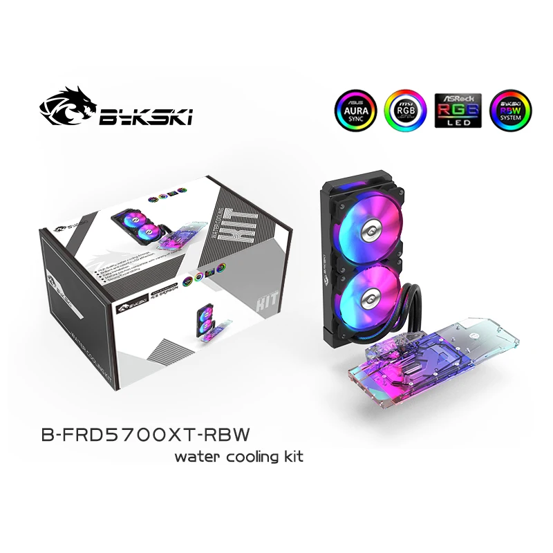 Bykski KIt de refrigeración por agua B FRD5700XT RBW AIO GPU para tarjetas de vídeo AMD Radeon ...