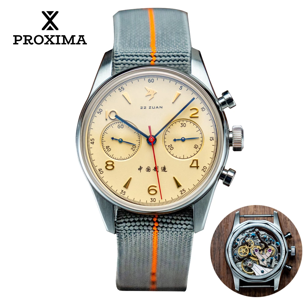 Proxima PX1716 39MM Men Chronograph Mechanical Wristwatches Sapphire ...