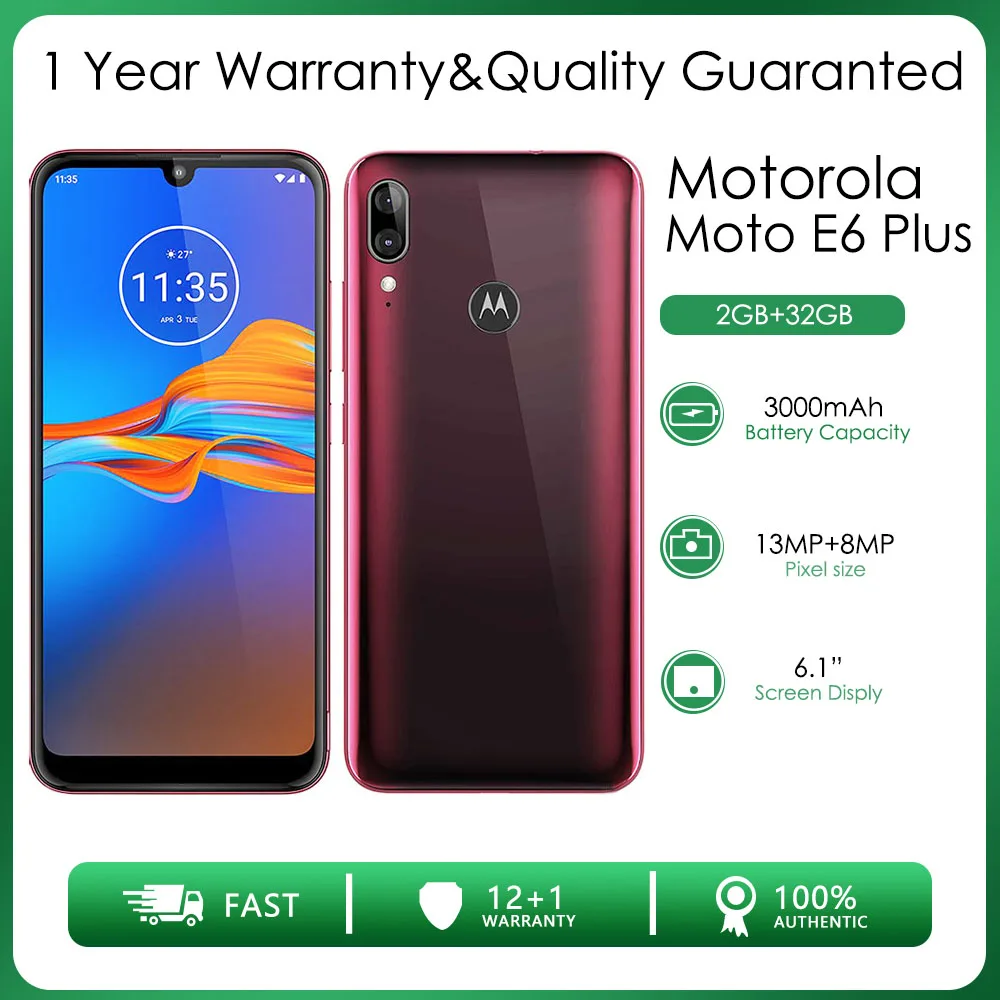 Motorola Smartphone Moto E6 Plus, Original, libre, Dual Sim, 2GB de RAM ...