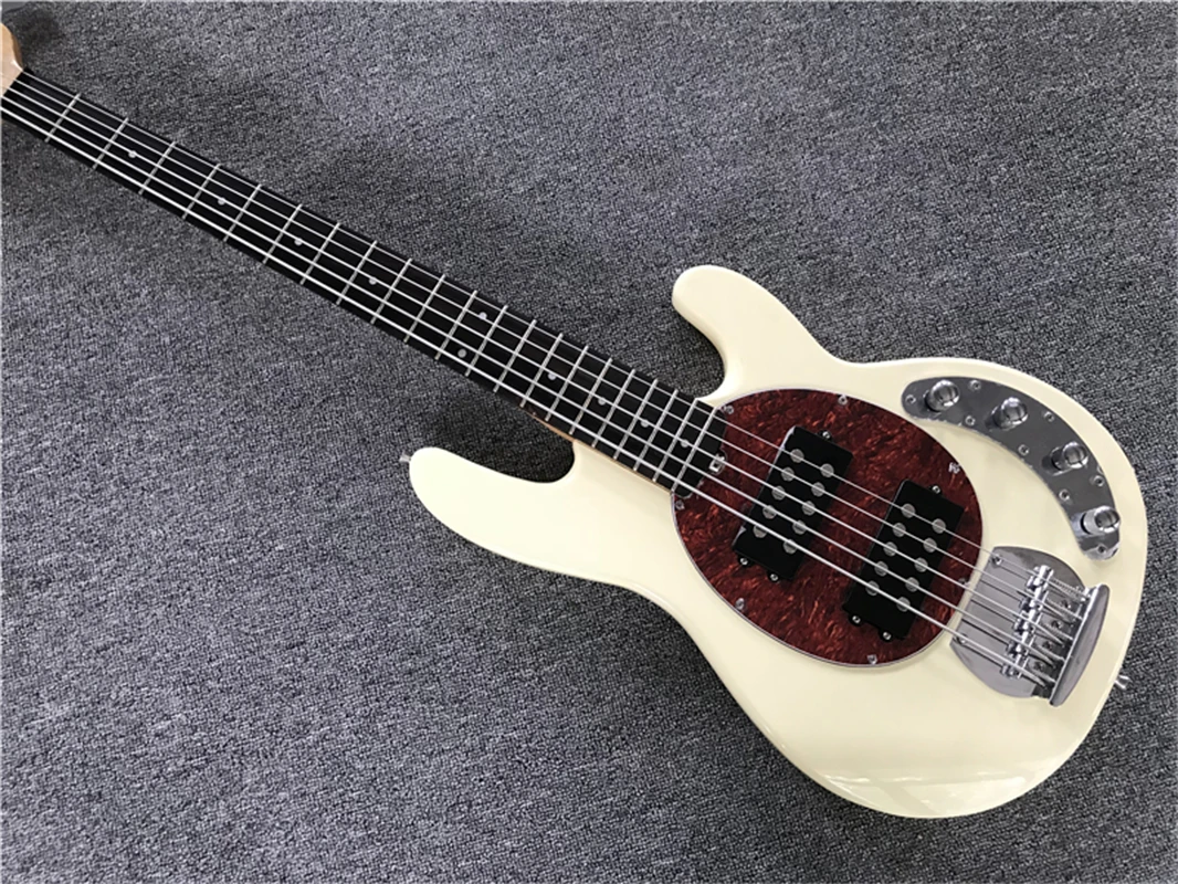 Factory-Classic-white-5-string-electric-bass-guitar-Rosewood ...