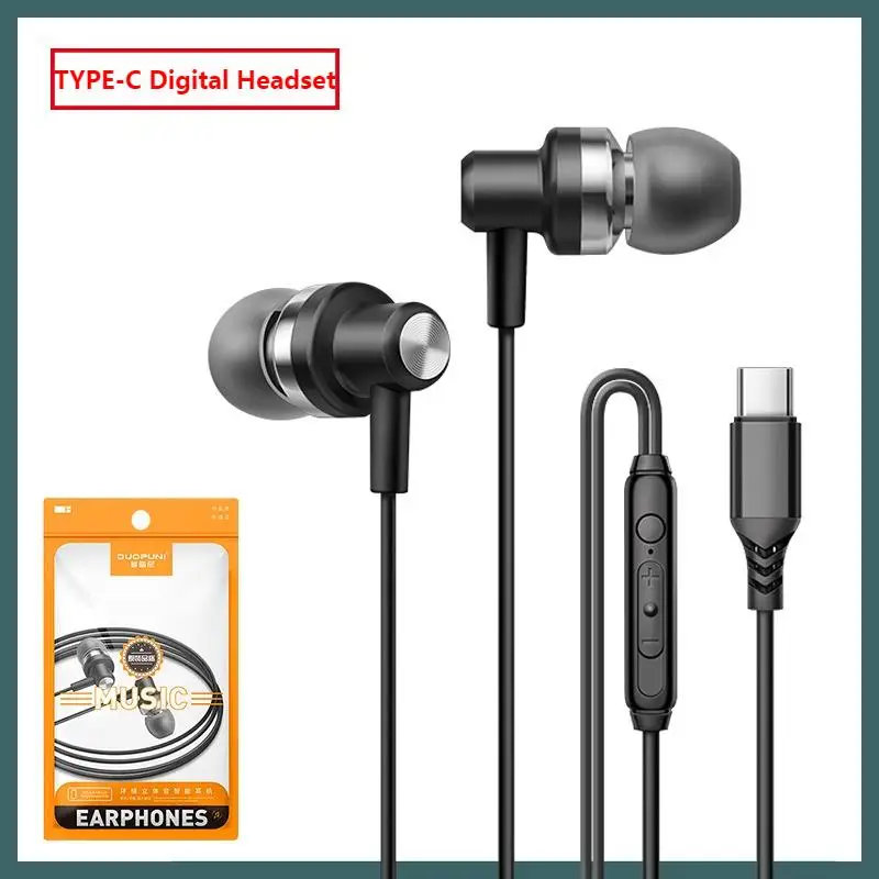 type-c-In-Ear-Wired-Headphones-Metal-Design-Stereo-Sport-Music-Earbuds ...