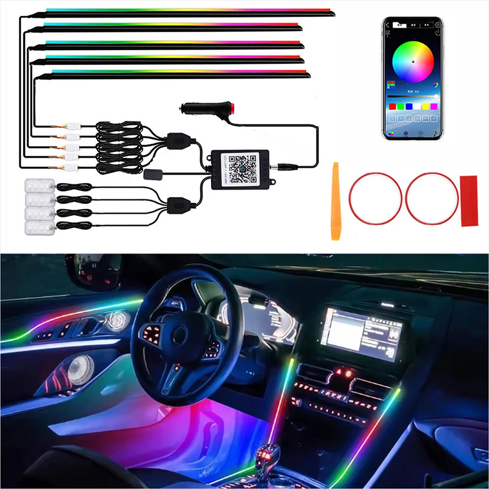 Streamer a todo Color luces ambientales para coche RGB 65 colores ...
