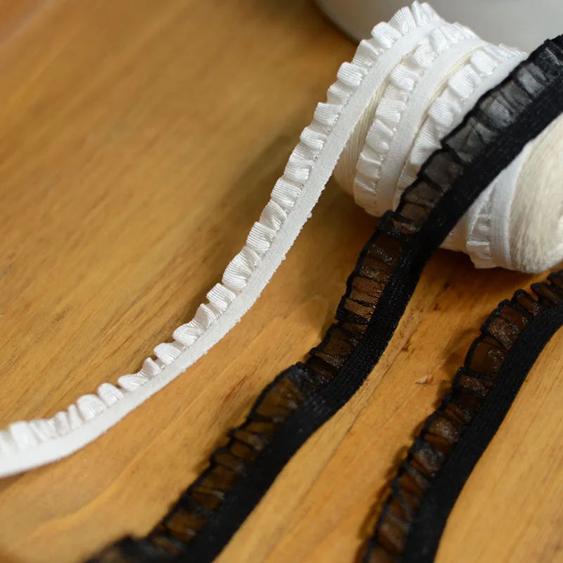 1-Meter-Lace-Accessories-Baby-Lace-Black-Cream-White-Elastic-Frill-Lace ...