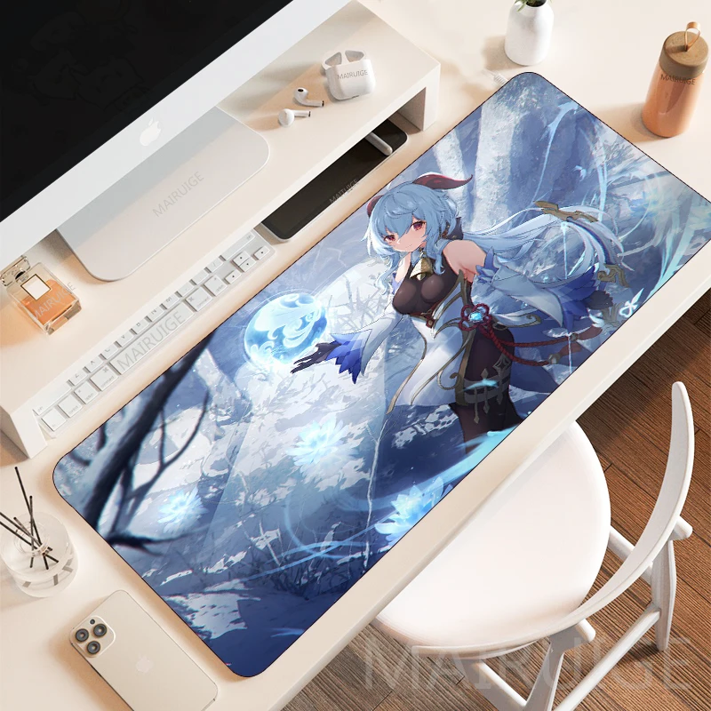 DIY Ganyu MousePad Genshin Impact 게이머 카펫 깔개 Anime Girl Mousepads 키보드 ...