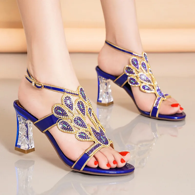Womens Sandals Diamond Wedding Sandals WUYAZQI New luxury Rhinestone ...