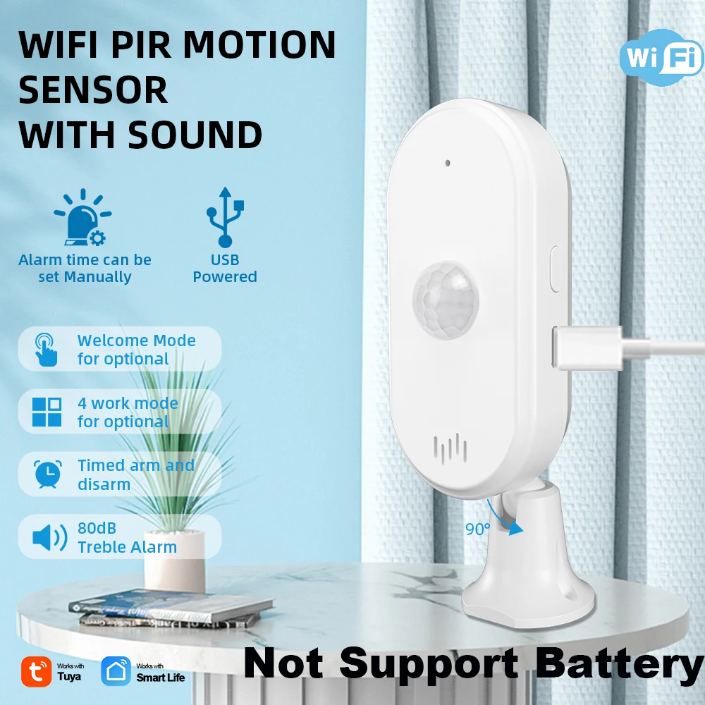 ONENUO Tuya WiFi PIR Motion Sensor Human Body Detect Sensor Smart Life ...