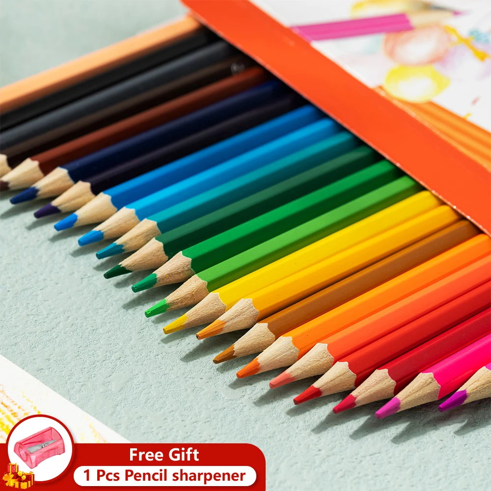 Deli 12 Colors Wooden Colored Pencil Set With Sharpner for Home School ...