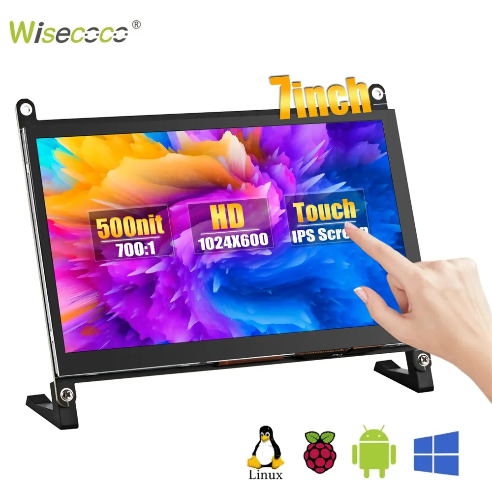Wisecoco-7-polegada-IPS-1024X600-Raspberry-Pi-Touchscreen-Monitor-HDMI ...