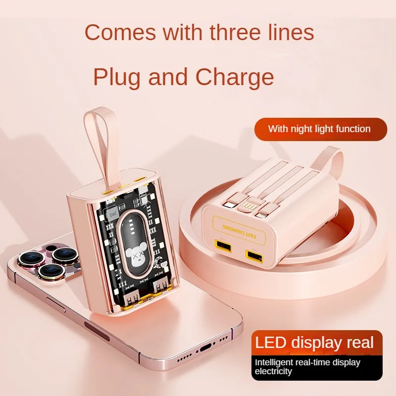 2024 New 20000mAh Transparent Mecha Luminous PD22.5W Power Bank Fast ...