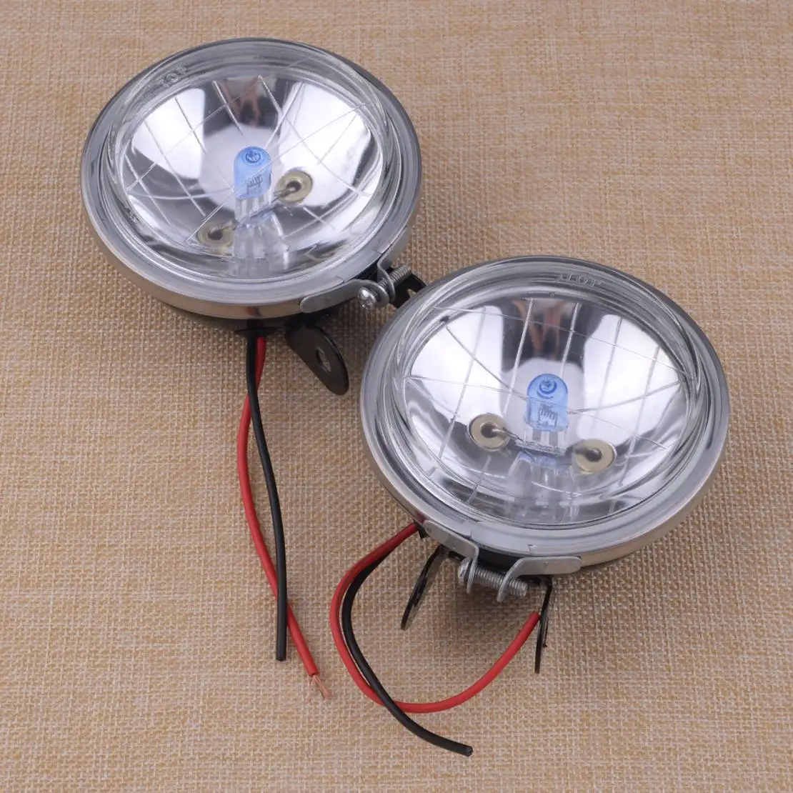 Universal Clear Round Fog Spot Lights Lamps Kit Set H3 12V 55W 90mm 3 ...