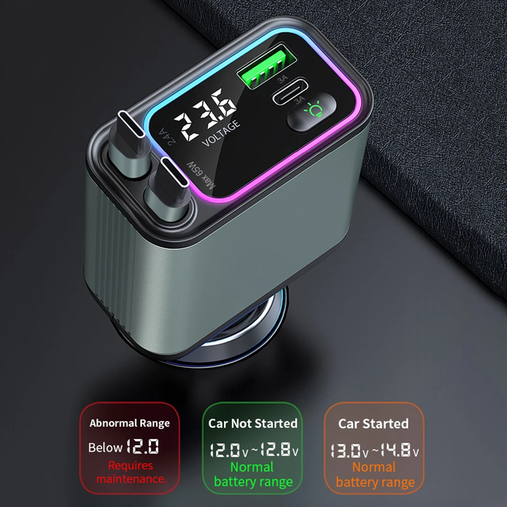 NEW 90W Scalable Car Charger 4 in 1 Fast Charging Car Phone Charger ...