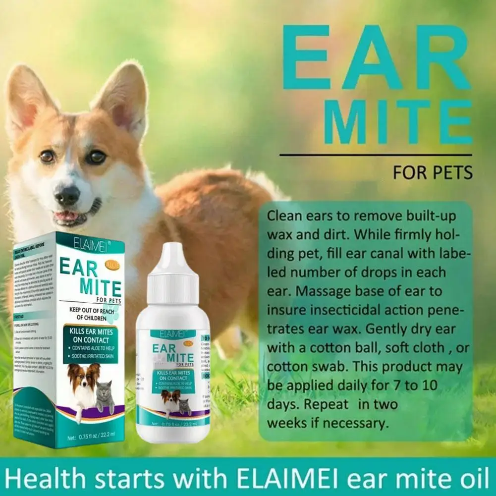 Dog Ear Cleaner,dogs Ear Mite Cleaning Oil,softens The Ear Canal Mites ...