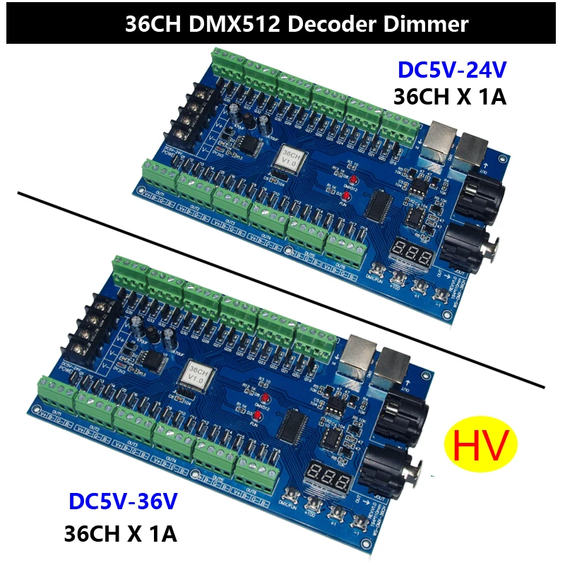 36 Channel DMX512 LED Controller Decoder 36CH DMX Dimmer 13Groups RGB Output,LED XRL 3pin Driver ...