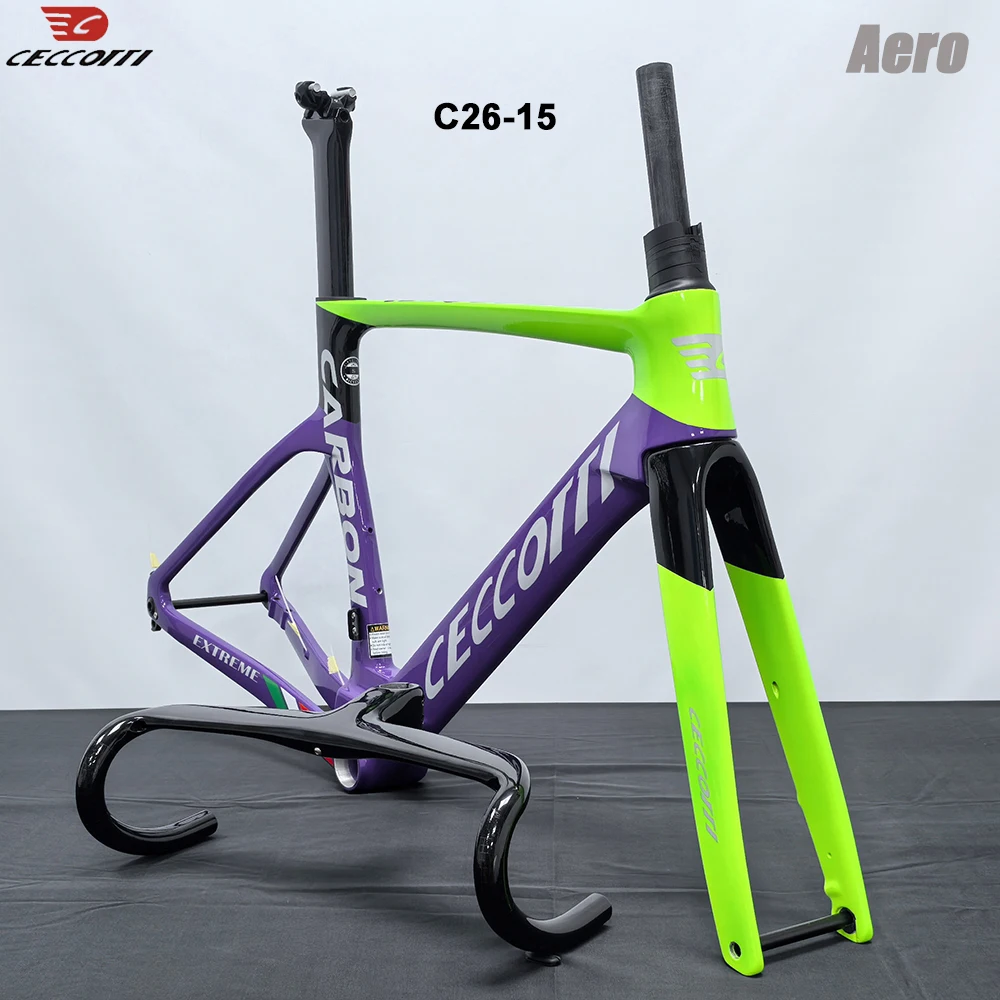 CECCOTTI Carbon Frame Disc Brake 700*32C AERO Road Bicycle Frameset BSA ...