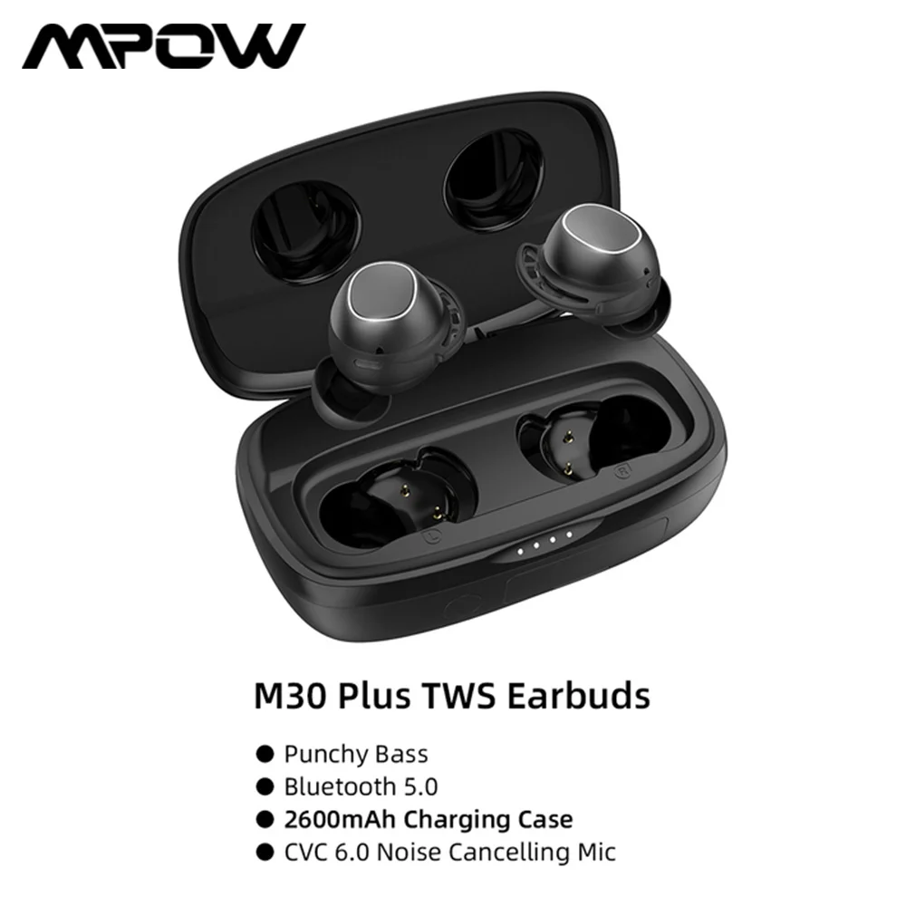 Mpow M30 Plus Bluetooth 5.0 Earphones True Wireless Earbuds Touch Control IPX8 Waterproof ...