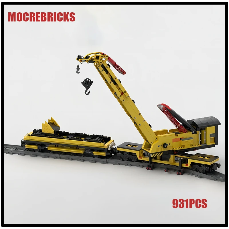 City Railway Trains Rail Crane Technical Engineering Vehicle MOC ...