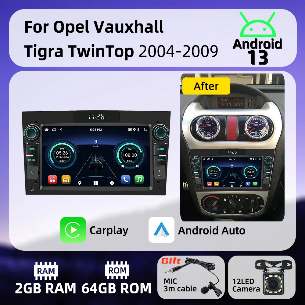 Car Multimedia 7" Screen Stereo for Opel Vauxhall Tigra TwinTop 2004 ...