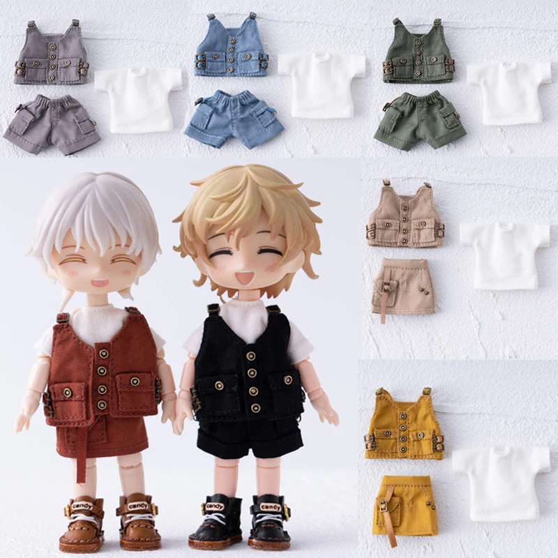 Ob11 Doll Clothing Tooling Suit Short Sleeve Vest Shorts Skirt for ...