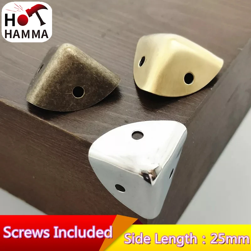 8Pcs Iron Antique Bronze Corner Trilateral Wrap Angle Wooden Wine Box ...