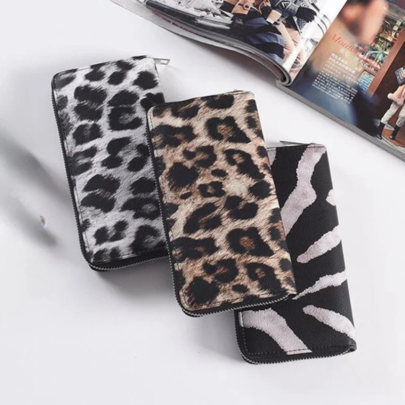 High-end-Fashion-Leopard-Print-Long-Money-Cover-Clutch-Bag-Zipper-Multi ...