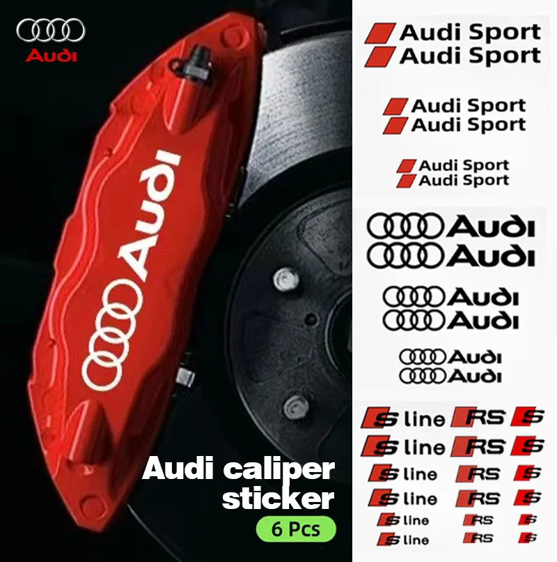 6Pc Car Brake Caliper Sticker High Temperature Waterproof Decal for ...