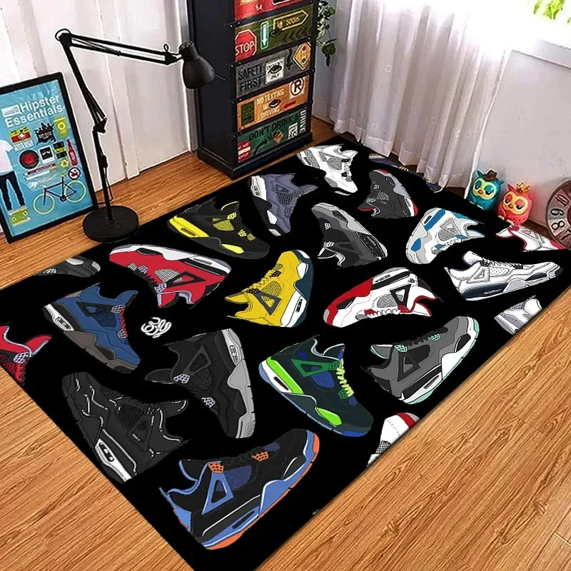 Fashion Basketball Shoes Sneakers Logo Print Carpet Rug for Living Room ...