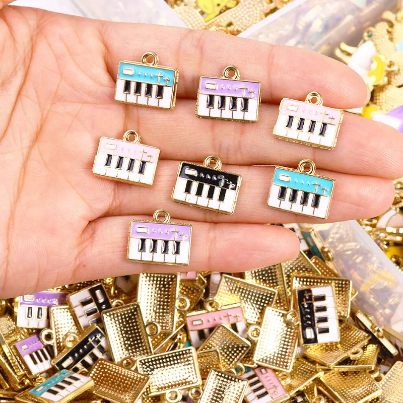 20pcs 15*13mm Colourful Enamel Piano Keyboard Pendants Oil Dripping ...
