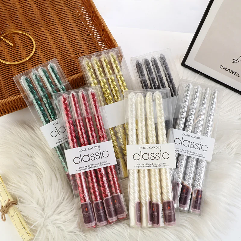 φ2cm*L25cm Spiral Stick Candles for Emergency Scentless Household ...
