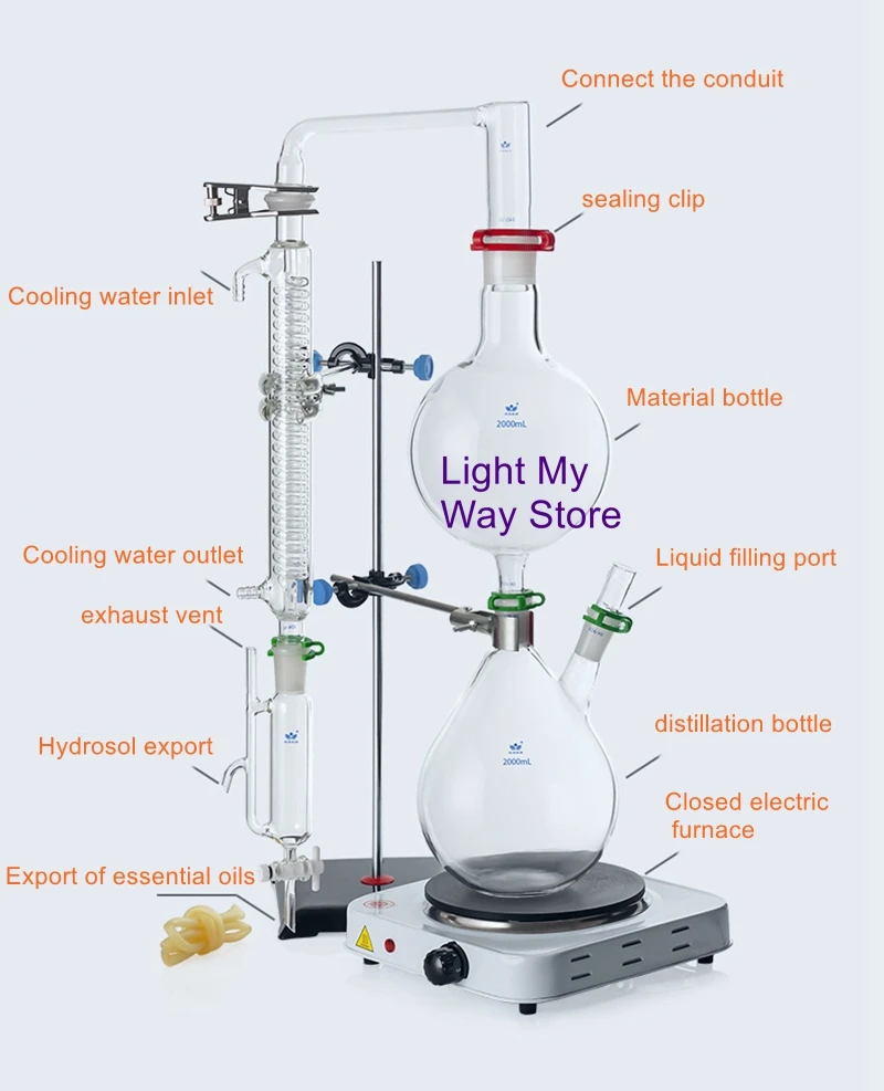 Essential Oil Extraction Separator Device1000/2000ml Hydrosol ...