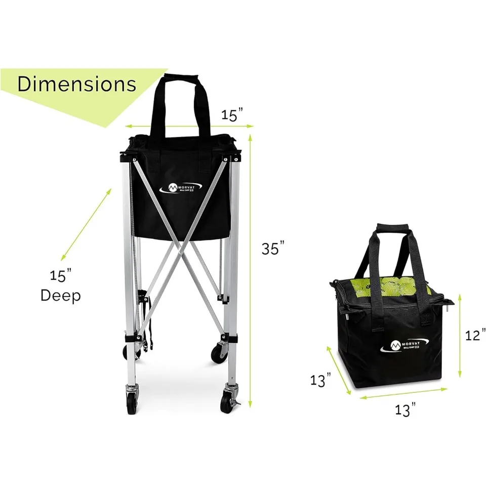 2-in-1 Sports Caddy 2-in-1 Tennis & Pickleball Hopper With Wheels - 120 ...