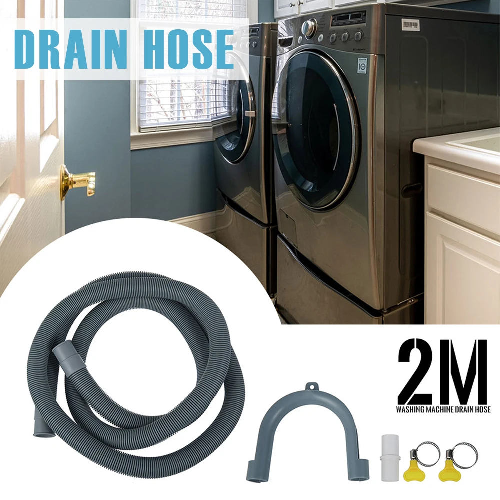 Drain-Hose-2M-Universal-Washing-Machine-Drain-Extension-Pipe-Durable-PP ...