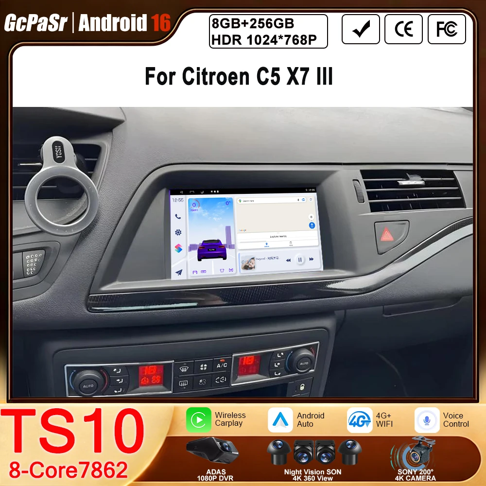 Android Auto Carplay For Citroen C5 X7 III Car radio Multimedia Player ...