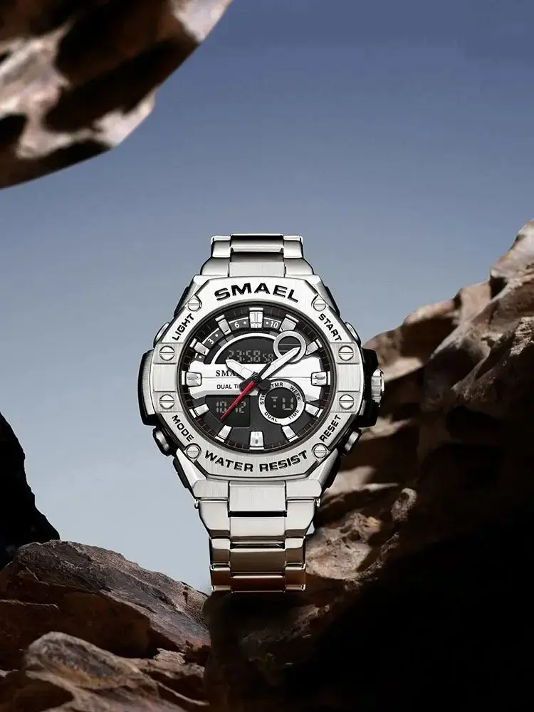 SMAEL-Brand-304-Stainless-Steel-Strap-8090-Quartz-Electronic-Watch ...